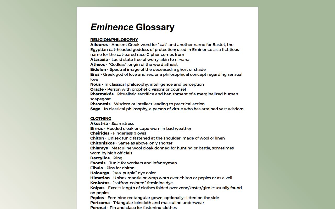 glossary